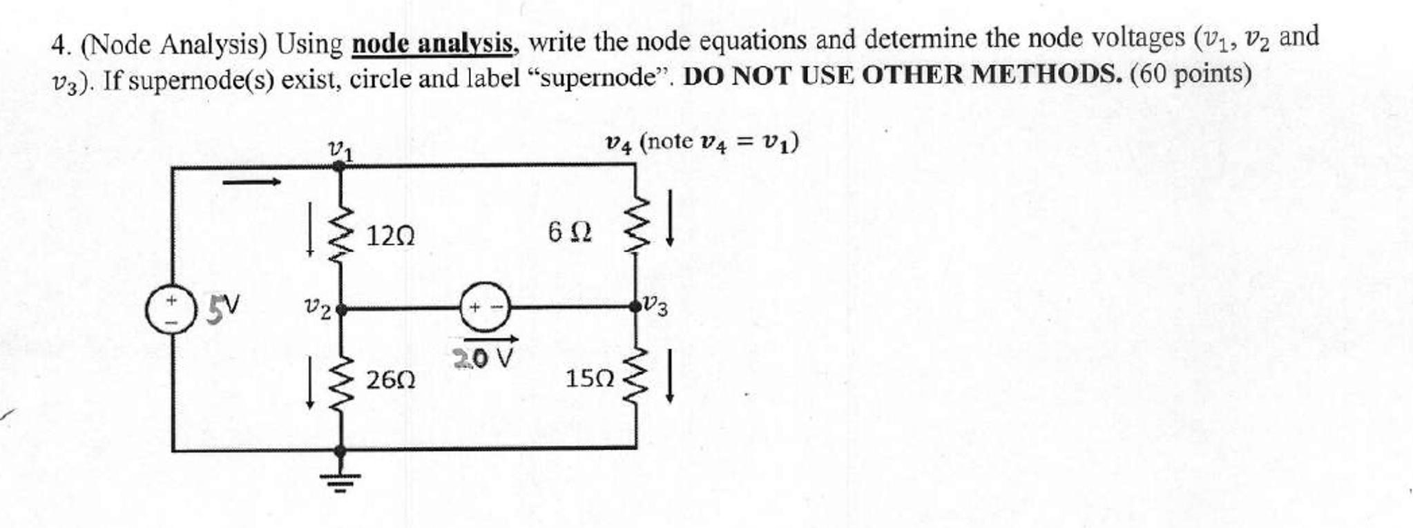 Solved Using node analysis, write the node equations and | Chegg.com