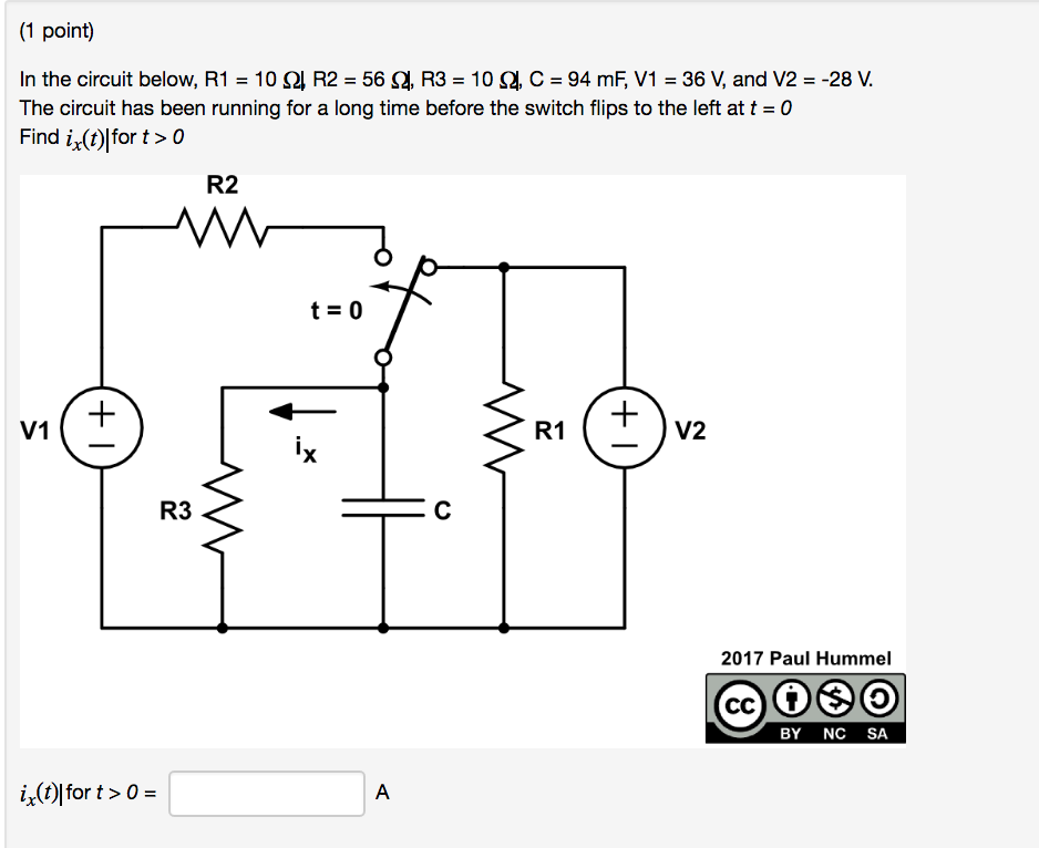 Solved In the circuit below, R1 = 10 Ohm R2 = 56 ohm|, R3 = | Chegg.com