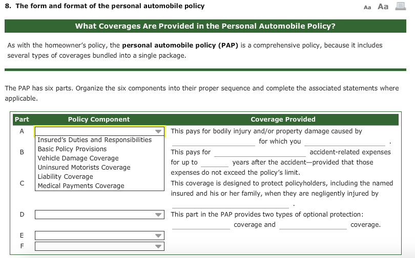 Solved 8. The form and format of the personal automobile | Chegg.com