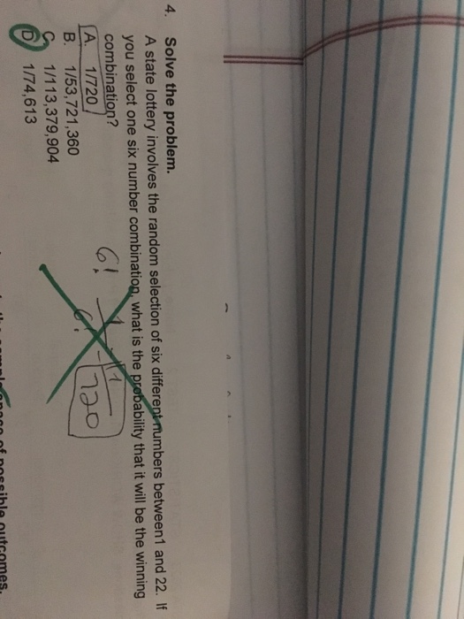 Solved A state lottery involves the random selection of six | Chegg.com