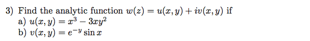 Solved Find the analytic function w(z). Answers given, need | Chegg.com Solved Find the analytic function w(z). Answers given, need | Chegg.com