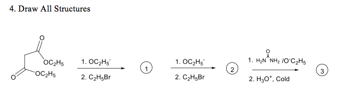 Solved 4. Draw All Structures 1. OC2Hs 2 OC2H5 2. C2H5Br 2. | Chegg.com