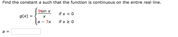 Solved Find the constant a such that the function is | Chegg.com