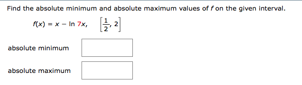 Solved: Find The Absolute Minimum And Absolute Maximum Va ... | Chegg.com