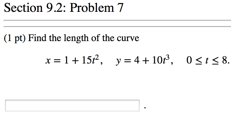 Solved Find the length of the curve x = 1 + 15t2, y = 4 + | Chegg.com