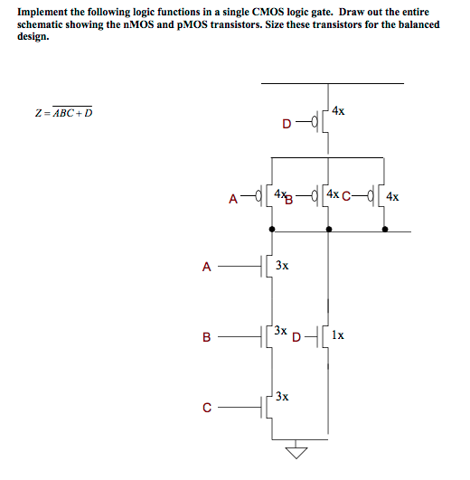 Solved How do I size the transistors, for example in this | Chegg.com