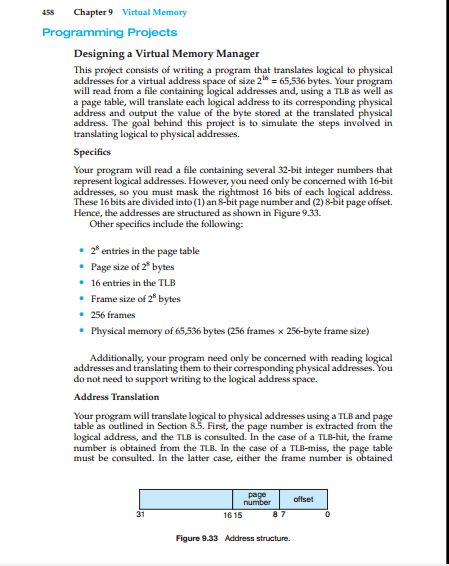 Solved Designing a Virtal Memory Manager We are suppose | Chegg.com