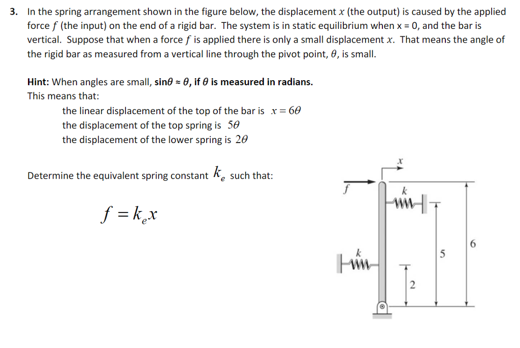 Solved 3. In the spring arrangement shown in the figure | Chegg.com
