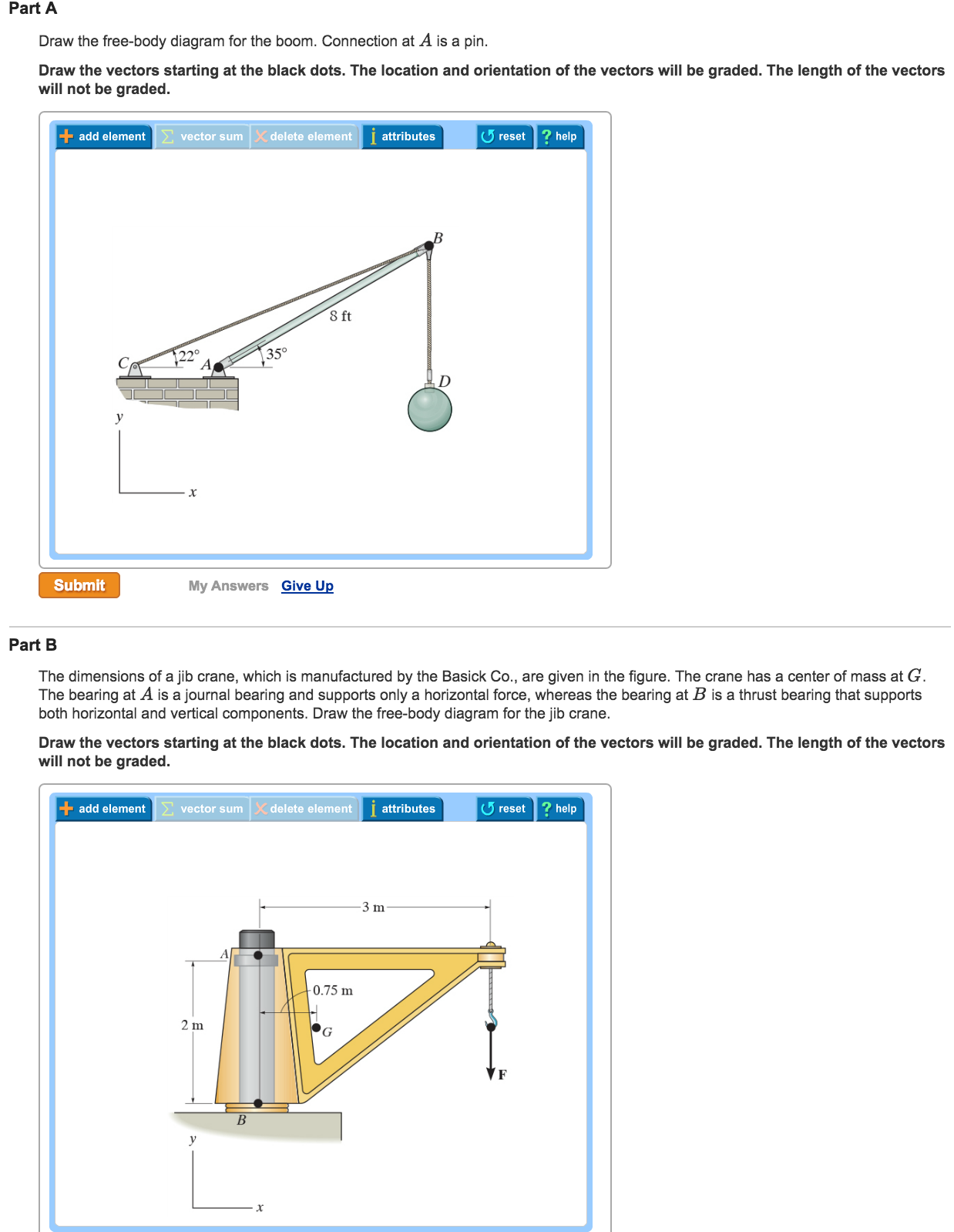 Solved Draw the free-body diagram for the boom. Connection | Chegg.com