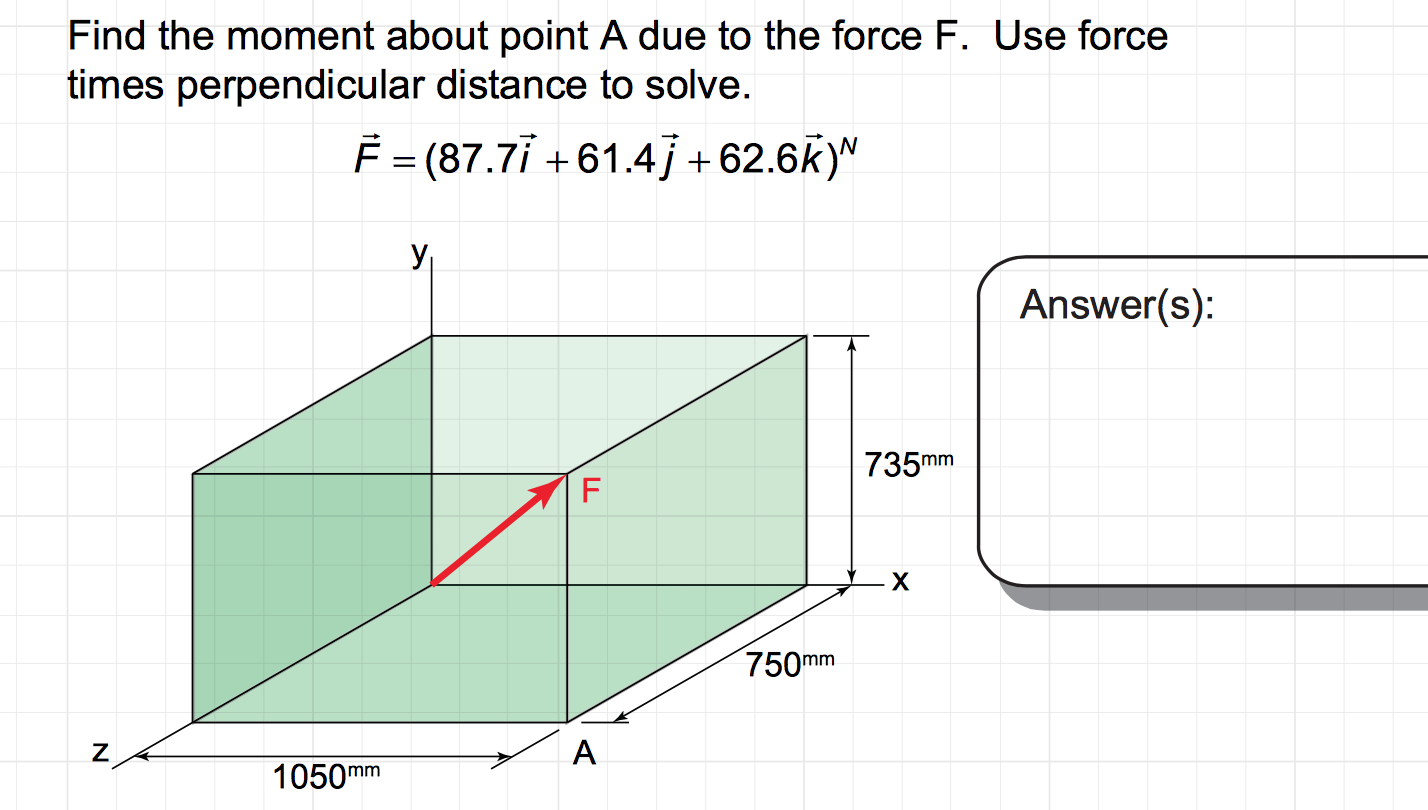 Solved Find the moment about point A due to the force F. Use | Chegg.com