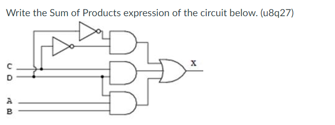 Solved Write the Sum of Products expression of the circuit | Chegg.com