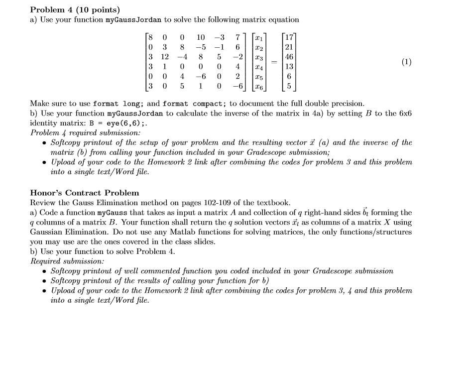 Solved Problem 1 (15 points) Solve without partial pivoting | Chegg.com