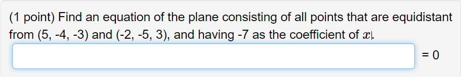 Solved Find an equation of the plane consisting of all | Chegg.com