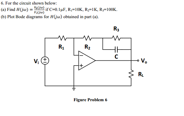 For the circuit shown below: Find H(j omega) =v0 (j | Chegg.com