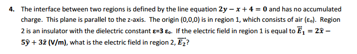 4. The interface between two regions is defined by | Chegg.com