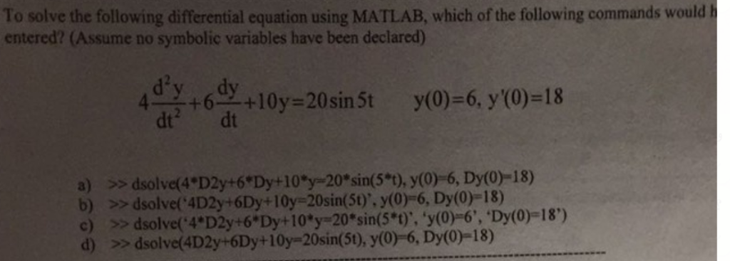 Solved To solve the following differential equation using | Chegg.com