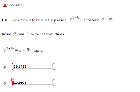 Solved Use Euler's formula to write the expression e^3 + 6i | Chegg.com