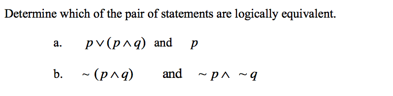 Solved Determine which of the pair of statements are | Chegg.com