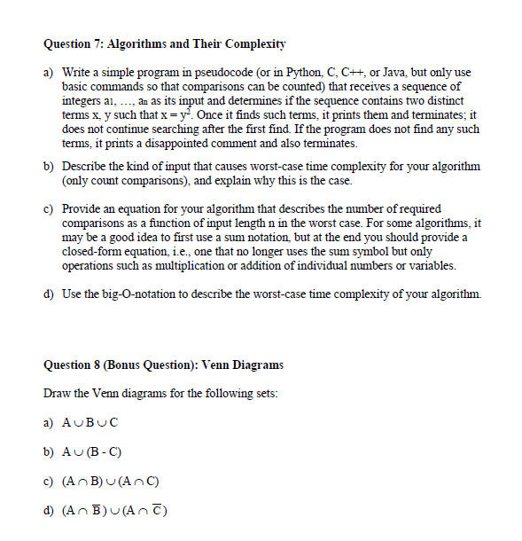 Solved Write a simple program in pseudocode (or in Python, | Chegg.com