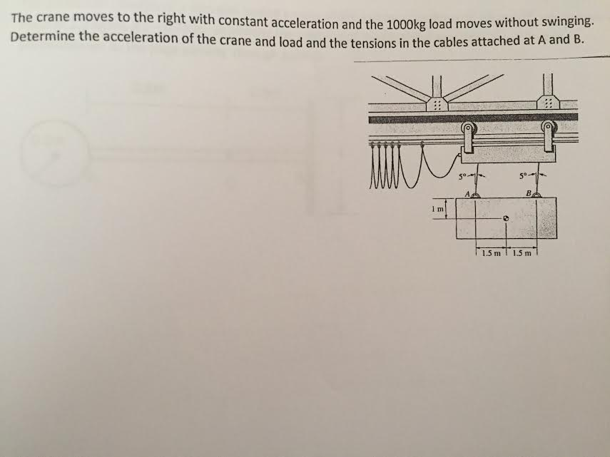 Solved The crane moves to the right with constant | Chegg.com