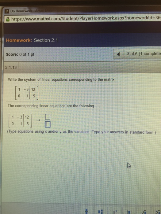 Solved Write The System Of Linear Equations Corresponding To