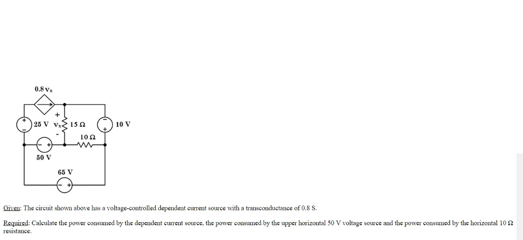 Solved The Circuit Shown Above Has A Voltage Controlled