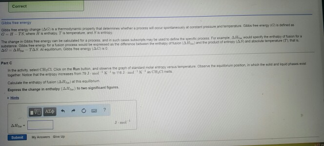 Solved Run the simulation of molar entropy versus | Chegg.com
