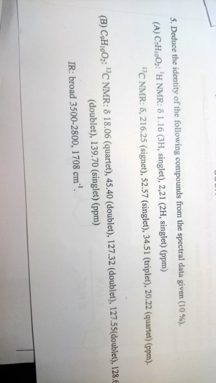 Solved 5. Deduce the identity of the following compounds | Chegg.com
