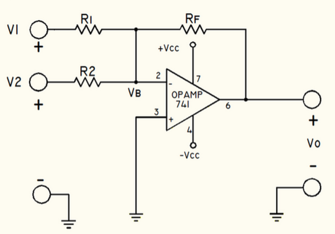 Solved Derive the gain expression for the two input summing | Chegg.com