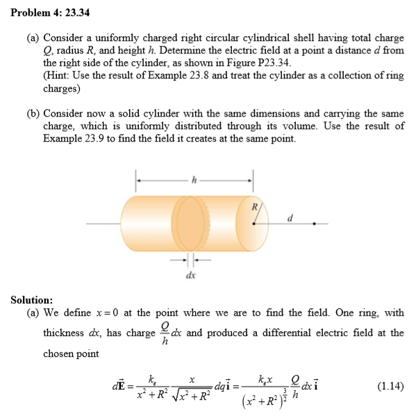 Solved Consider a uniformly charged right circular | Chegg.com