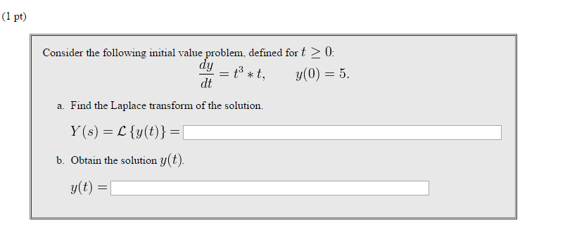 Solved (1 pt) Consider the following initial value problem, | Chegg.com