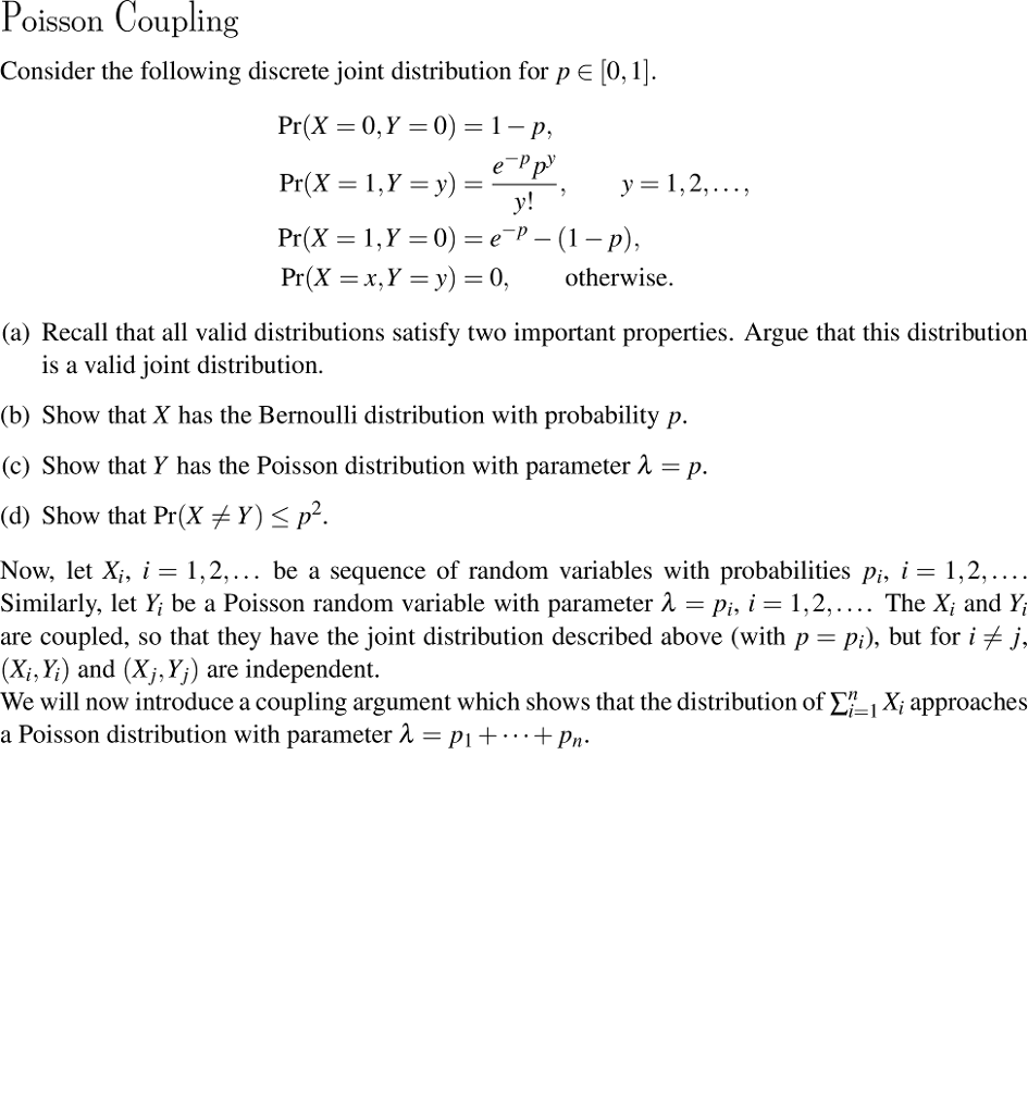 Solved Consider the following discrete joint distribution | Chegg.com