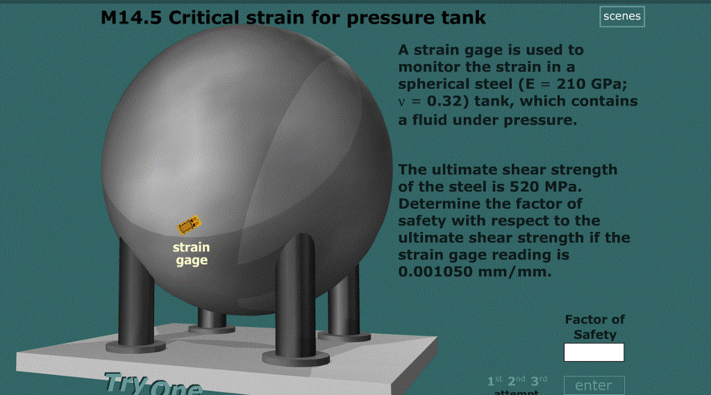 Solved Critical strain for pressure tank A strain gage is | Chegg.com