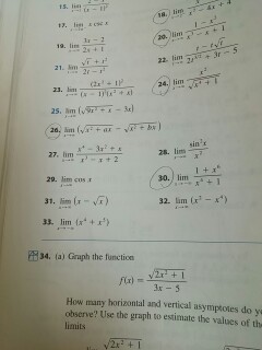 Solved find the limit x approaches infinity please help | Chegg.com