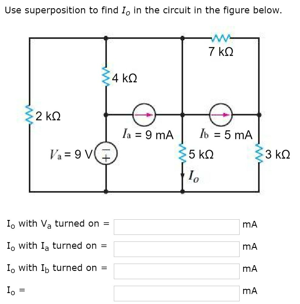 Solved Use superposition to find Io in the circuit in the | Chegg.com Solved Use superposition to find Io in the circuit in the | Chegg.com