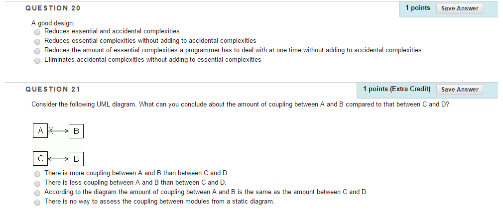 Solved SOFTWARE DESIGN / MULTIPLE CHOICE | Chegg.com Solved SOFTWARE DESIGN / MULTIPLE CHOICE | Chegg.com