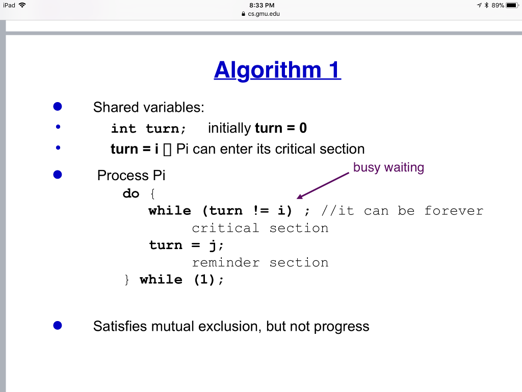 Solved iPad令 8:33 PM イ* 89%. cs.gmu.edu Algorithm 1 Shared | Chegg.com