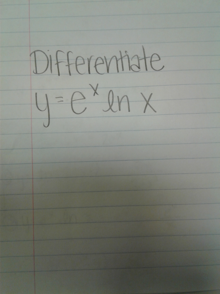 Solved Differentiate y = e^x ln x | Chegg.com