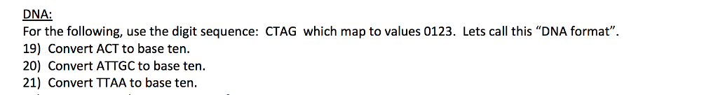 Solved For the following, use the digit sequence: CTAG which | Chegg.com