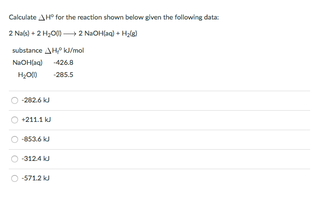 Solved Calculate Delta H degree for the reaction shown below | Chegg.com