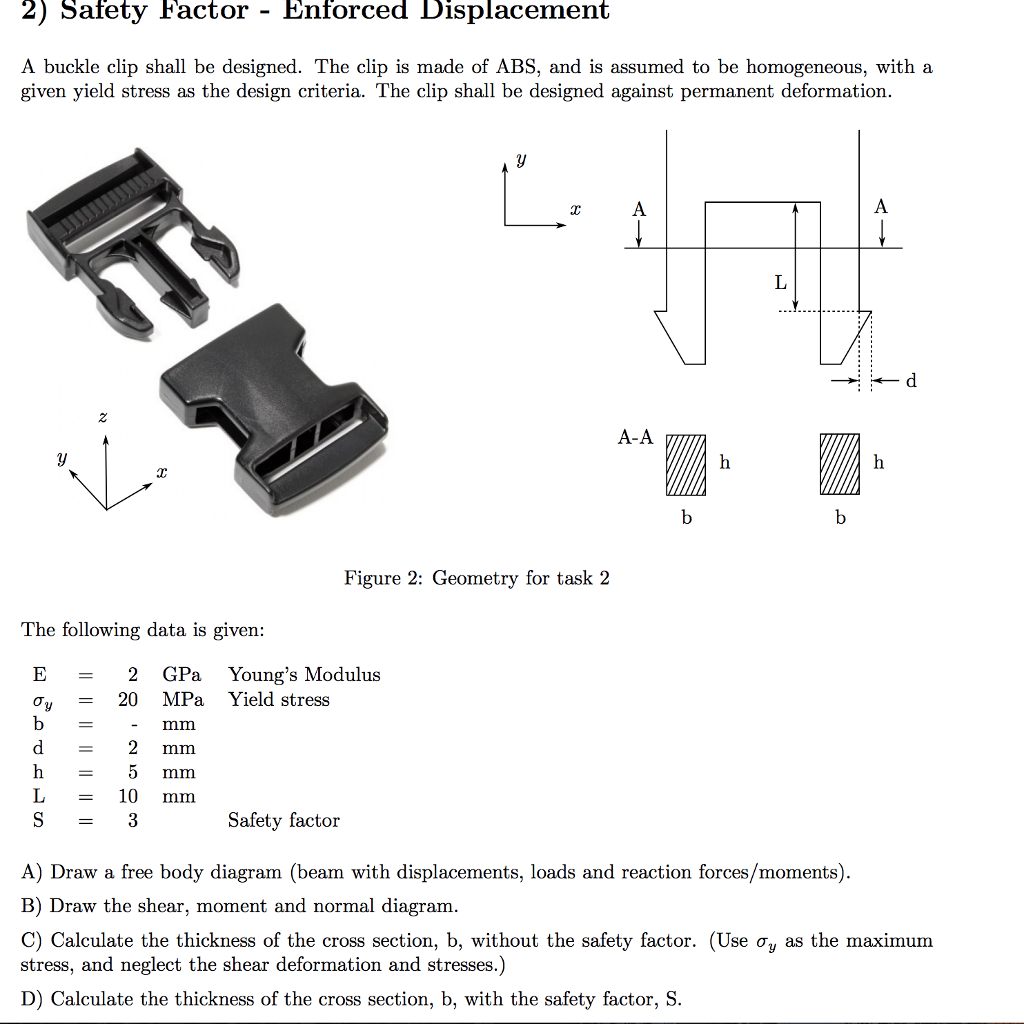 Solved 2) Safety Factor - Enforced Displacement A buckle | Chegg.com