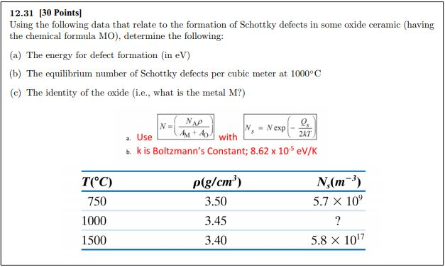 Solved 12.31 [30 Points Using the following data that relate | Chegg.com