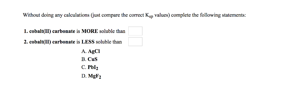 Solved Without doing any calculations Gust compare the | Chegg.com