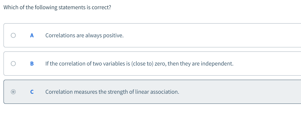 Solved Which of the following statements is correct? O | Chegg.com