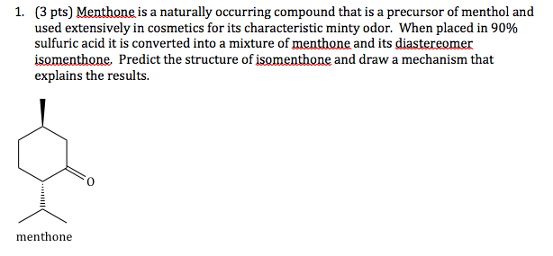 Solved Menthone is a naturally occurring compound that is a | Chegg.com