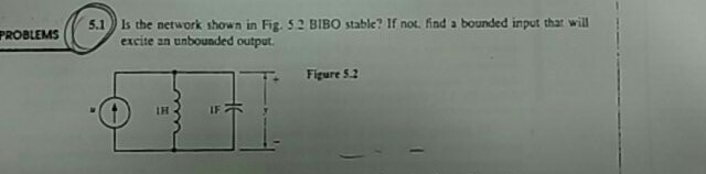 Solved 5.1) Is the network shown in Fig. 52 BIBO stable? If | Chegg.com