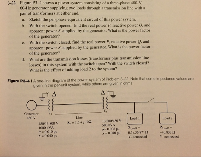 Solved Shows a power system consisting of a three-phase | Chegg.com
