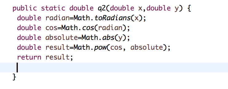 Solved takes two doubles as parameters and returns a double. | Chegg.com