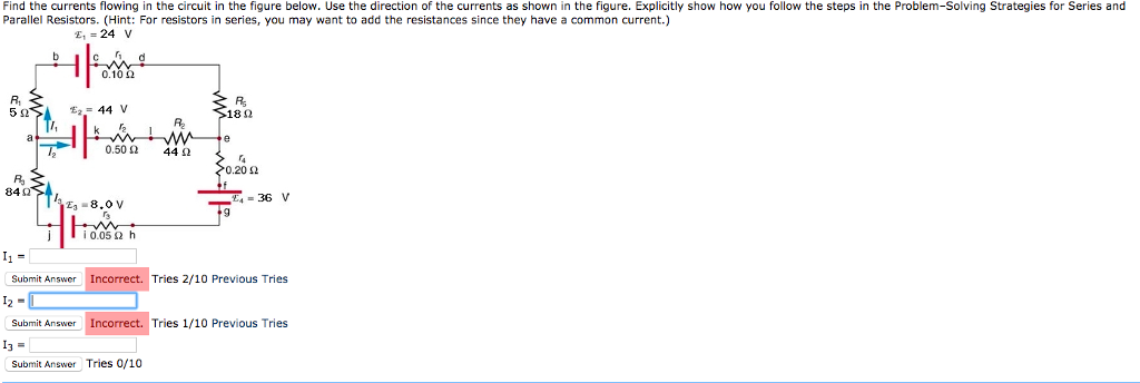 Solved Find the currents flowing in the circuit in the | Chegg.com