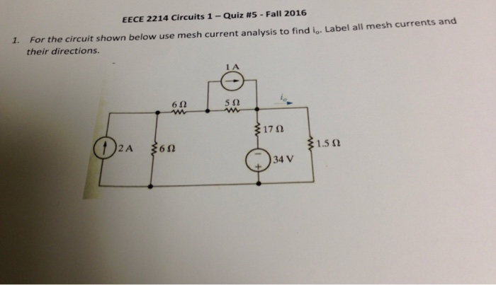 Solved For the circuit shown below use mesh current analysis | Chegg.com